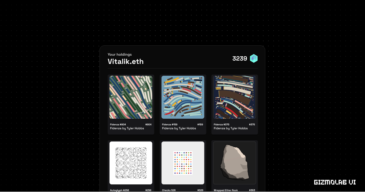 Nft Portfolio | Gizmolab Ui